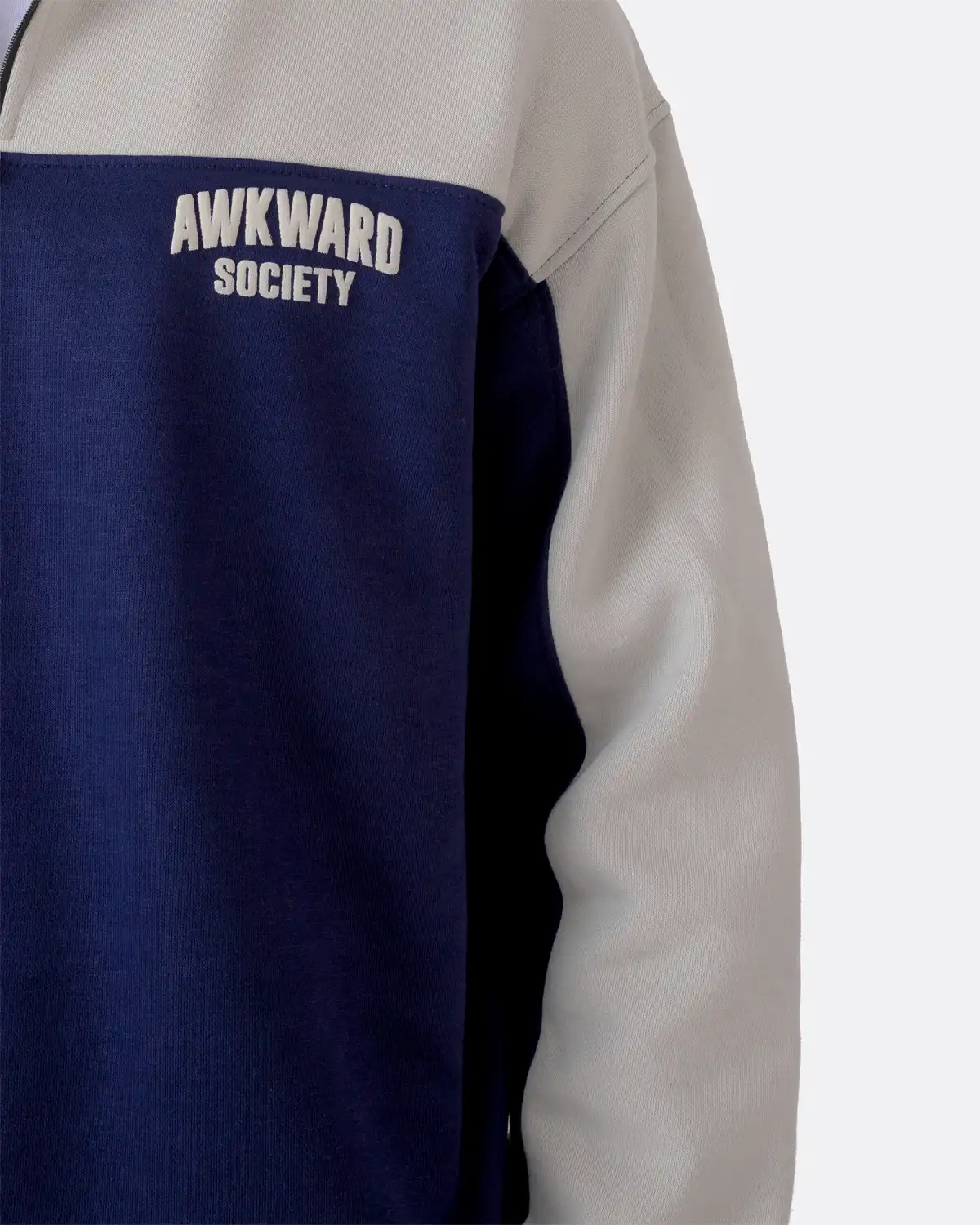Two Tone Zip Neck Polo - Winter Collection 2025 – AWKWRDx